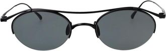 Giorgio Armani Lunettes de soleil ovales - Homme - Accessoires - Noir - Taille: 49 MM