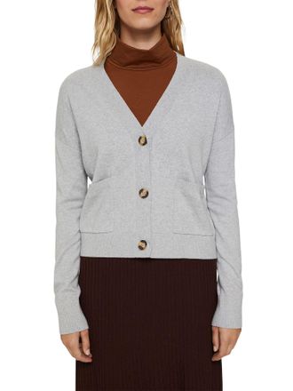 Esprit Damen 091EE1I337 Strickjacke, Light Grey, S