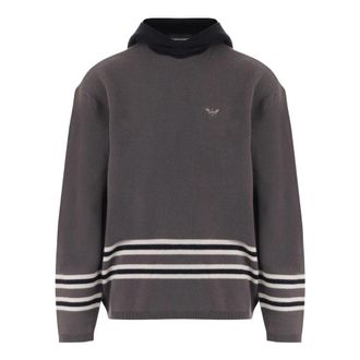 Emporio Armani Pullover mit Kapuze aus Schurwolle - - Sweatshirts & Hoodies - Herren - Grau - M