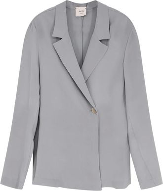 Alysi Femme, Vestes, Gris, Taille: 38 FR Silk Blazer