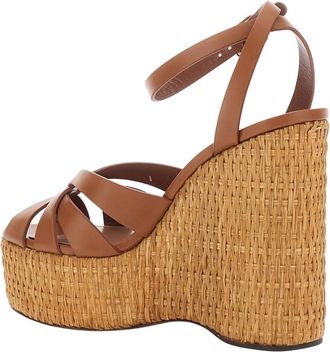 Aquazzura Femme, Chaussures, Brun, Taille: 38 1/2 EU Copacabana Wedges