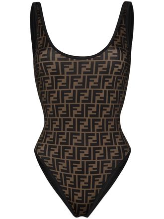 Fendi Wendbarer Lycra Badeanzug - Braun
