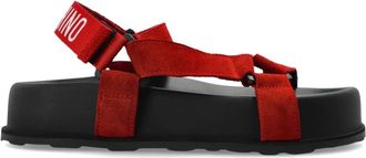 Moschino Femme, Chaussures, Rouge, Taille: 37 EU Sandales Plateformes en Cuir