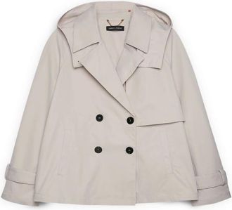 Fiorella Rubino Femme, Manteaux, Blanc, Taille: 48 FR Trench-coat court crois&eacute;