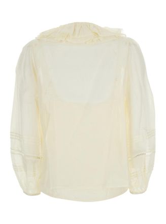 Dreamcatcher Bohemian Womens Blouse Aria White Fabric Blouses Shirt