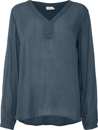 Kaffe Langarm-Bluse Amber Damen Bluse Amber Langarm V Ausschnitt Casual Shirt 40, Orion Blue