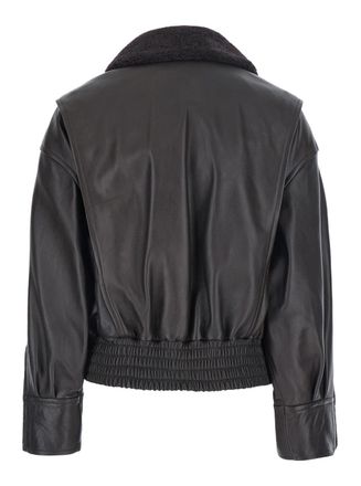 IVY OAK Womens Leather Jacket Laila Lane Brown Sheep Nappa Coat