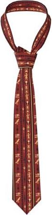 Generic Cravates Homme Art Tribal &Eacute;gyptien, Texture Abstraite Rouge Confortable Tie Classique Cravate Pour &Eacute;v&eacute;nements Accessoires Affaires