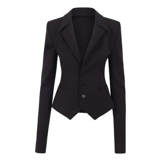 Ssheena Blazer mit hochgekrempelten &Auml;rmeln - - Jackets - Damen - Schwarzk - XL