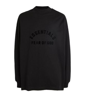 Fear of God Fear Of God Essentials Black Logo Sweatshirt Size M