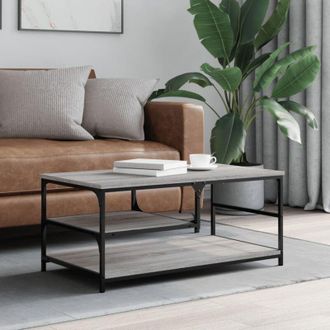 vidaXL Table basse sonoma gris 90x49x40 cm bois ding&eacute;nierie vidaXL