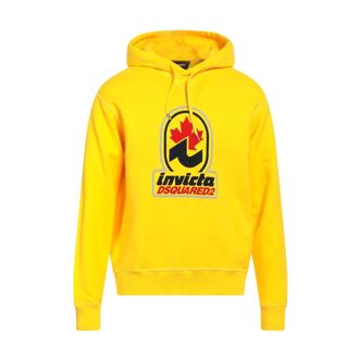 Dsquared2 Invicta-Print Logo Hoodie - - Sweatshirts & Hoodies - Herren - Gelb - S