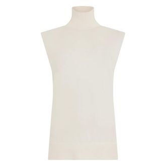 Toteme Femme, Tops, Blanc, Taille: 36 FR Gilet fin &agrave; col roul&eacute;