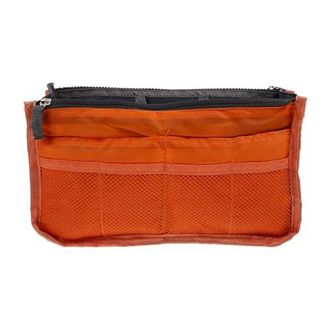 Kesyoo Doublure de Sac &agrave; Main Multifonction en Nylon Orange Capacit&eacute; Double Couche Compartiments Multiples Sac de Rangement Pliable Pratique pour Voyage et O