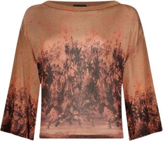 Liu Jo Femme, Blouses et Chemises, Multicolore, Taille: 38 FR Haut imprim&eacute; &agrave; col rond