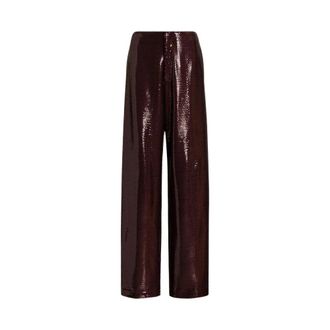 Alberta Ferretti Sparkling Night Wide-Leg Sequined Hosen - - Trousers - Damen - Braun - M