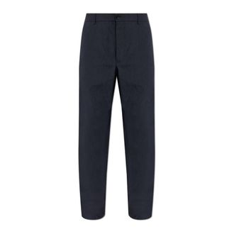 Moncler Technische Logo-Patch Leinenhose - - Trousers - Herren - Blau - S