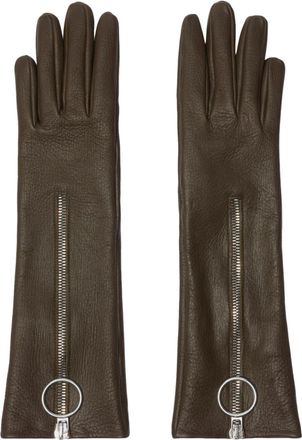 Burberry Handschuhe mit Rei&szlig;verschluss - Braun