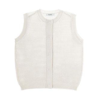 Max Mara Strickweste aus Seidenmischung - - Jackets - Damen - Beige - M