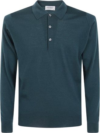 John Smedley Homme, Tops, Vert, Taille: XL Chemise Belper Manches Longues