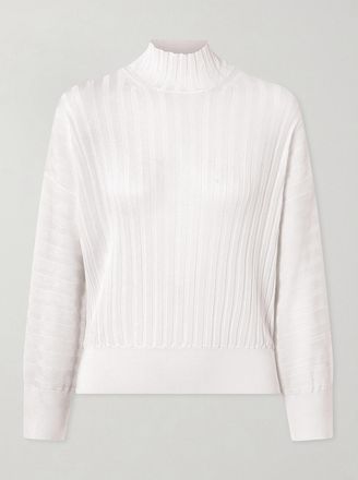 Proenza Schouler Pull &Agrave; Col Montant En Mailles C&ocirc;tel&eacute;es Luiza - Blanc