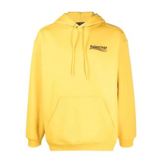 Balenciaga Sweatshirt mit Kapuze und Logostickerei - - Sweatshirts & Hoodies - Herren - Gelb - L