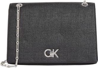 Calvin Klein Sac à Bandoulière Femme Medium avec Chaîne, Noir (Ck Black), Taille Unique