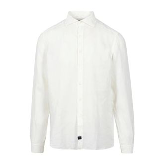 Fay Homme, Chemises, Blanc, Taille: L Linen Shirt