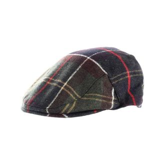 Barbour unisex, Accessoires, Multicolore, Taille: 58 CM Casquette Plate Tartan avec Badge en Cuir
