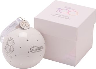 Widdop and Co Disney 100 Bauble - Snow White - Ceramic Christmas Decoration in White Box