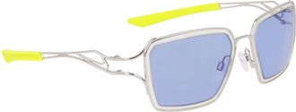 Nike Prisma-Sonnenbrille f&uuml;r Herren/Damen Unisex, Quadratisch (Silber/Blau/Gelb)