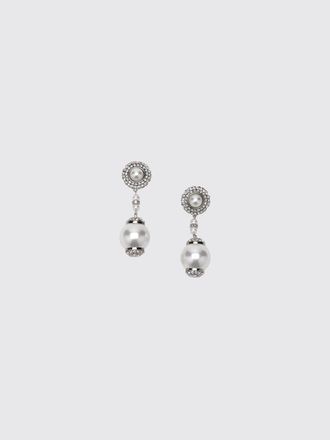 Alessandra Rich Boucles doreilles clips pendantes en laiton avec perles et cristaux