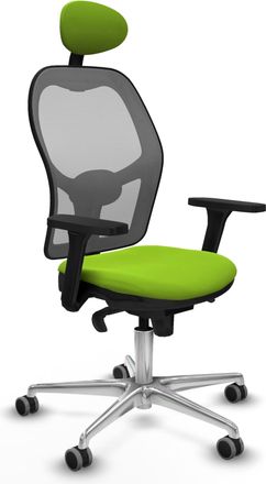 Piqueras y Crespo Atmungsaktiver B&uuml;rostuhl mit 3D-Armen, h&ouml;henverstellbarer Lendenwirbelst&uuml;tze und festem Kopfteil, ausgestattet mit Sincro 5 Positionen und injiziertem