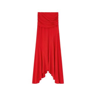 Ganni Draped Maxi Skirt - - Skirts - Damen - Rot - S