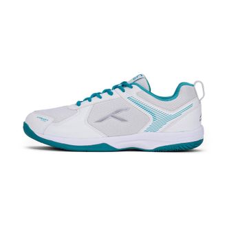 Hundred Court Star Non-Marking Professional Badminton Shoes for Mens (White/Lt Green, EU 46/UK 12/US 13) | X-Cushion Protection | Suitable for Indoor Tennis/S