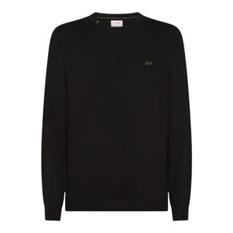 Sun 68 Schwarzer Pullover mit Kontrastdetail - - Knitwear - Herren - Schwarzk - S