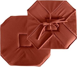 Enjoy Home ED ENJOY HOME Stuhlkissen mit Klappe, 40 x 40 cm, Terrakotta, mit Bändern, 100% Polyester, Stoff Öko-TEX, Satin, Kollektion Basic