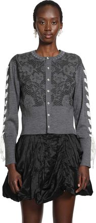 Renli Su Floral Lace Wool Cardigan