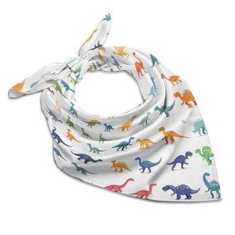Generic Écharpe carrée en soie dinosaure légère pour cheveux respirante - Cadeau pour homme et femme, multicolore, 60x60cm