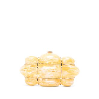Cult Gaia Bolla Marble-effect Clutch Bag