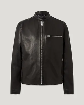 Belstaff Veste Track Racer Pour Homme Lamb Leather Noir 2xl