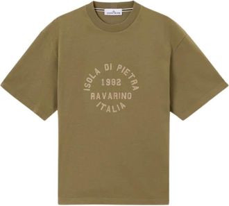 Stone Island Homme, Tops, Vert, Taille: XL Isola di Pietra T-Shirt