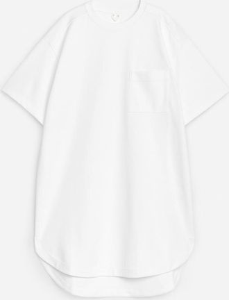 Arket T-Shirt-Kleid Aus Baumwolle -Wei&szlig;