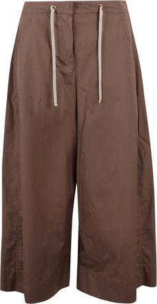 Max Mara Femme, Pantalons, Brun, Taille: 34 FR Pantalon large en popeline avec cordon de serrage &agrave; la taille