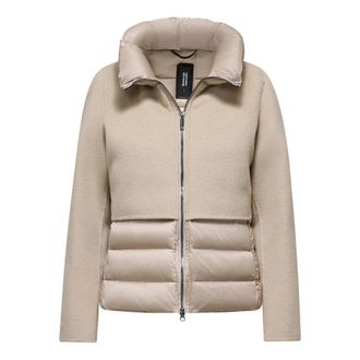 Bomboogie Femme, Vestes, Beige, Taille: 40 FR Veste courte bi-mati&egrave;re avec col rembourr&eacute;