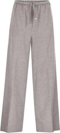 Herno Femme, Pantalons, Gris, Taille: 38 FR Pantalon large &agrave; cordon de serrage