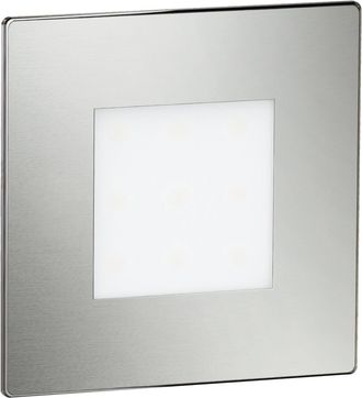 LEDs Com 8 Stück LED Treppenlicht/Wandeinbauleuchte FEX für innen und außen, eckig, edelstahl, 85 x 85mm, blau