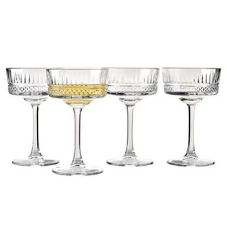 Pasabahce 471504 Elysia Lot de 4 tasses Champagne, verre, transparent, 26 cl