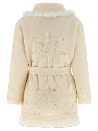 Alanui Womens White Virgin Wool Cardigan Clothing