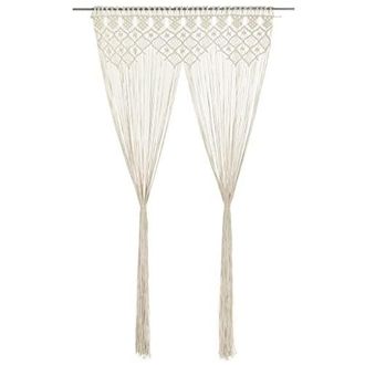 vidaXL FENLAX Rideau en macram&eacute; - 140 x 240 cm - En coton - Pour porte de balcon, porte, fen&ecirc;tre, s&eacute;parateur de pi&egrave;ce, d&eacute;coration de vitrine - Polyvalent